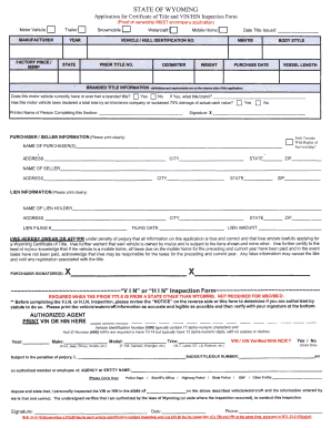 Fillable Online Out of State Vehicle Identification Number Inspection ...
