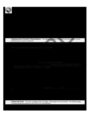 Fillable Online Indiana's Physician Orders for Scope of Treatment (POST ...