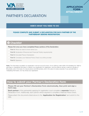Fillable Online Partners Declaration Form - Building Practitioner ...