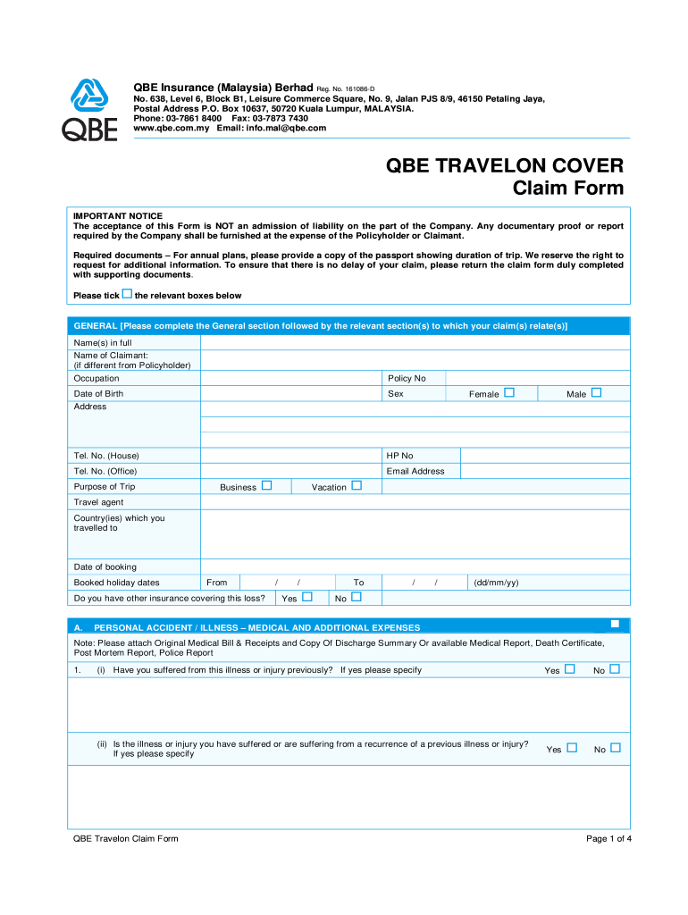 Qbe Malaysia - Fill Online, Printable, Fillable, Blank | pdfFiller