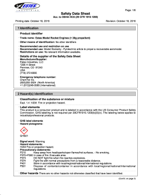 Fillable Online Safety Data Sheet - Estes Rockets Fax Email Print ...