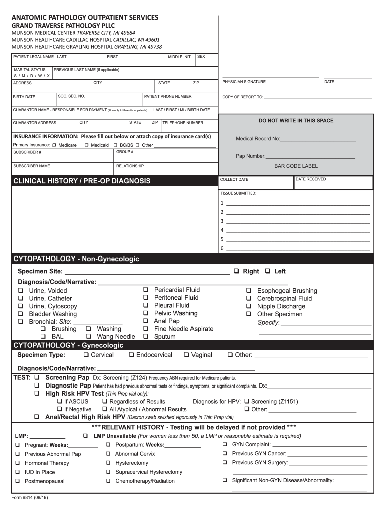 Fillable Online Fillable Online munsonhealthcare Anatomic pathology ... Fax Email Print - pdfFiller