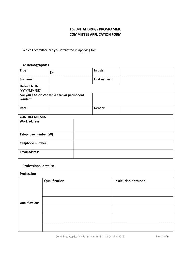 Committee application form 19 10 2015: Fill out & sign online | DocHub