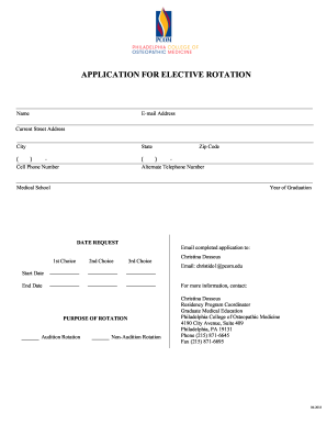 Fillable Online PCOM Student Elective Rotation Application - Otolaryngology. Otolaryngology Fax ...