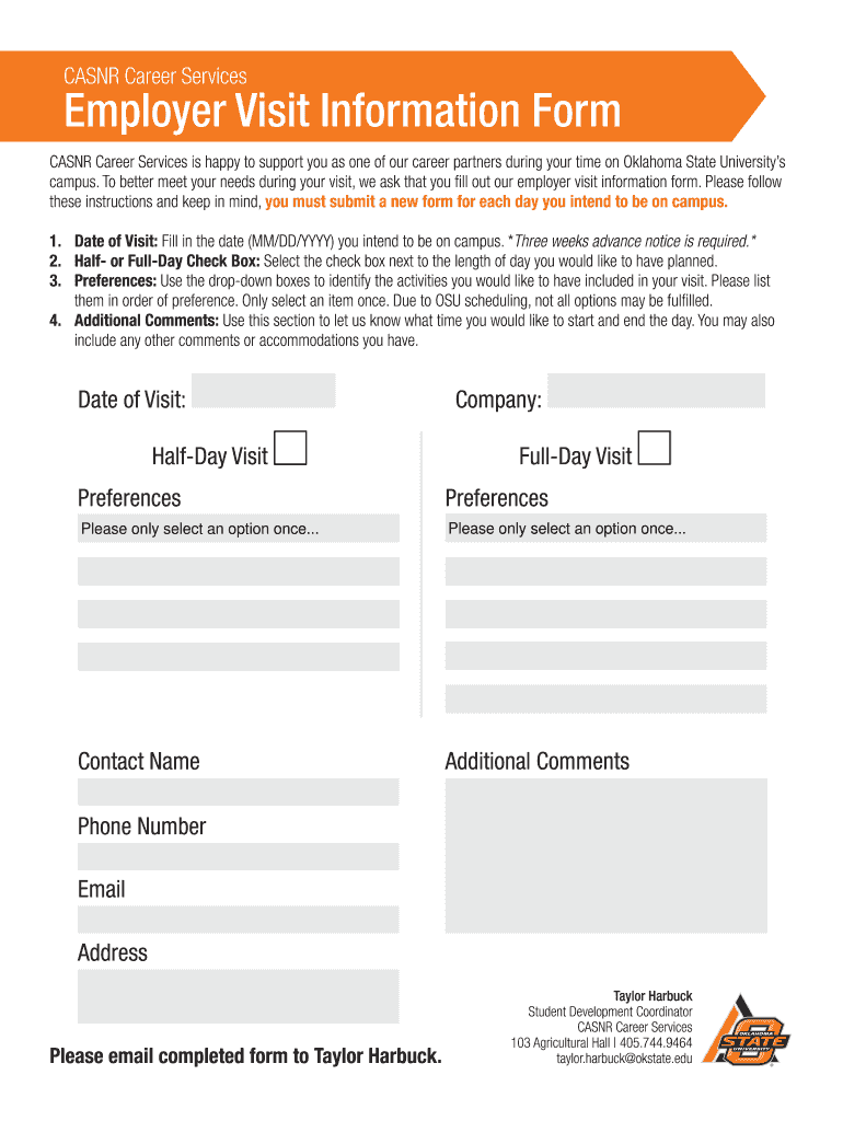 Employer Visit Information Form: Fill out & sign online | DocHub Employer Visit Information Form: Fill out & sign online | DocHub
