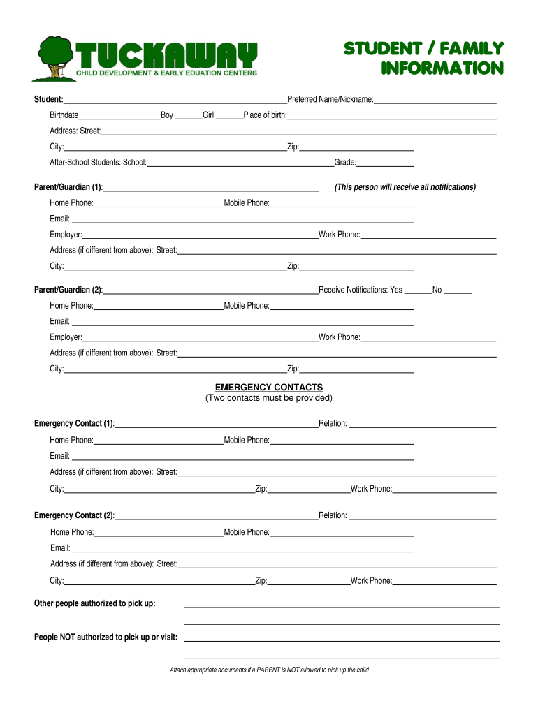 Student-Family Information pub: Fill out & sign online | DocHub