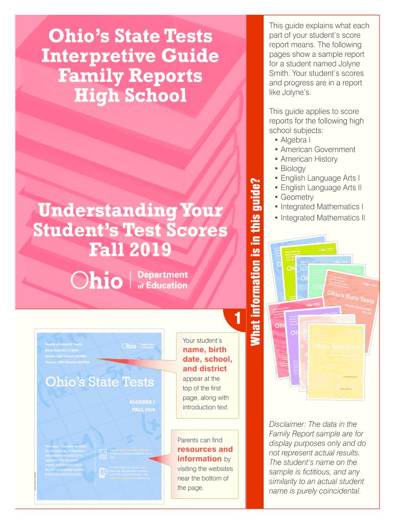 Fillable Online Ohio's State Tests Interpretive Guide Family Reports ...