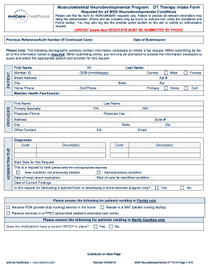 Fillable Online Prior Authorization of Musculoskeletal Therapy ... Fax ...