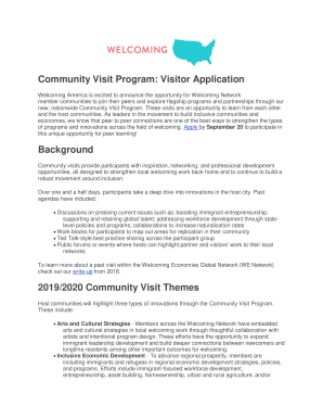Fillable Online Community Visit Program - Welcoming America Fax Email ...