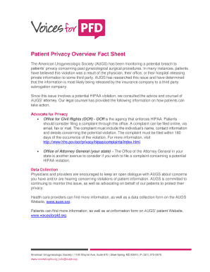 Fillable Online Patient Privacy Overview Fact Sheet - Voices for PFD ...