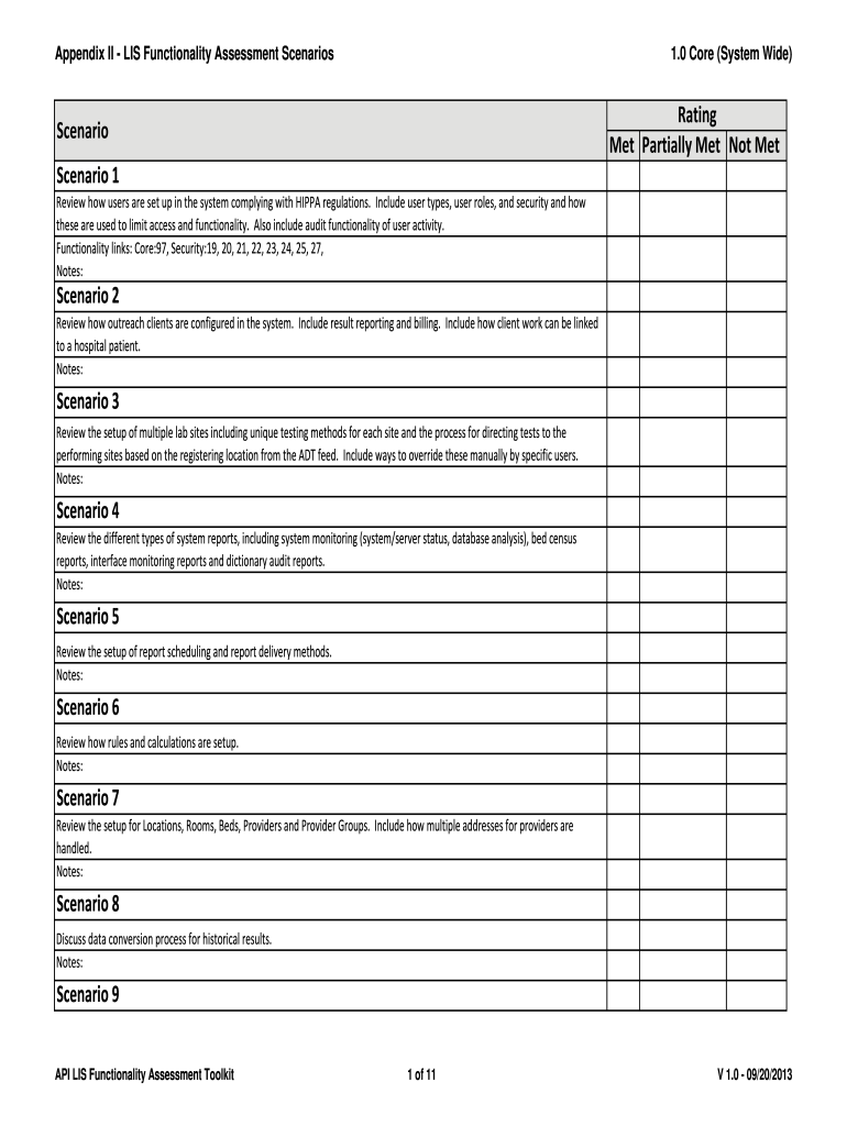 Fillable Online Met Partially Met Not Met Scenario 1 Scenario 2 ... Fillable Online Met Partially Met Not Met Scenario 1 Scenario 2 ...
