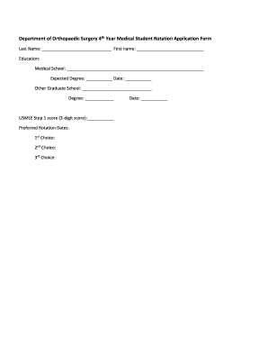 Fillable Online Visiting 4th Year Medical Student Rotation Application ...