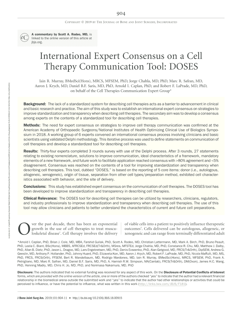 Fillable Online Scott A. Rodeo, MD - Orthopedic Surgery, Sports ...