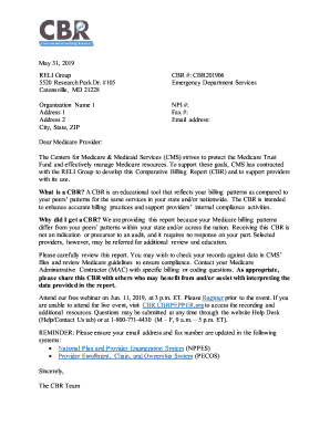 Fillable Online Sample Comparative Billing Report (CBR) 201906. Sample ...