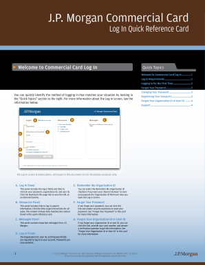 Fillable Online J.P. Morgan - Log In Quick Reference Card Fax Email ...