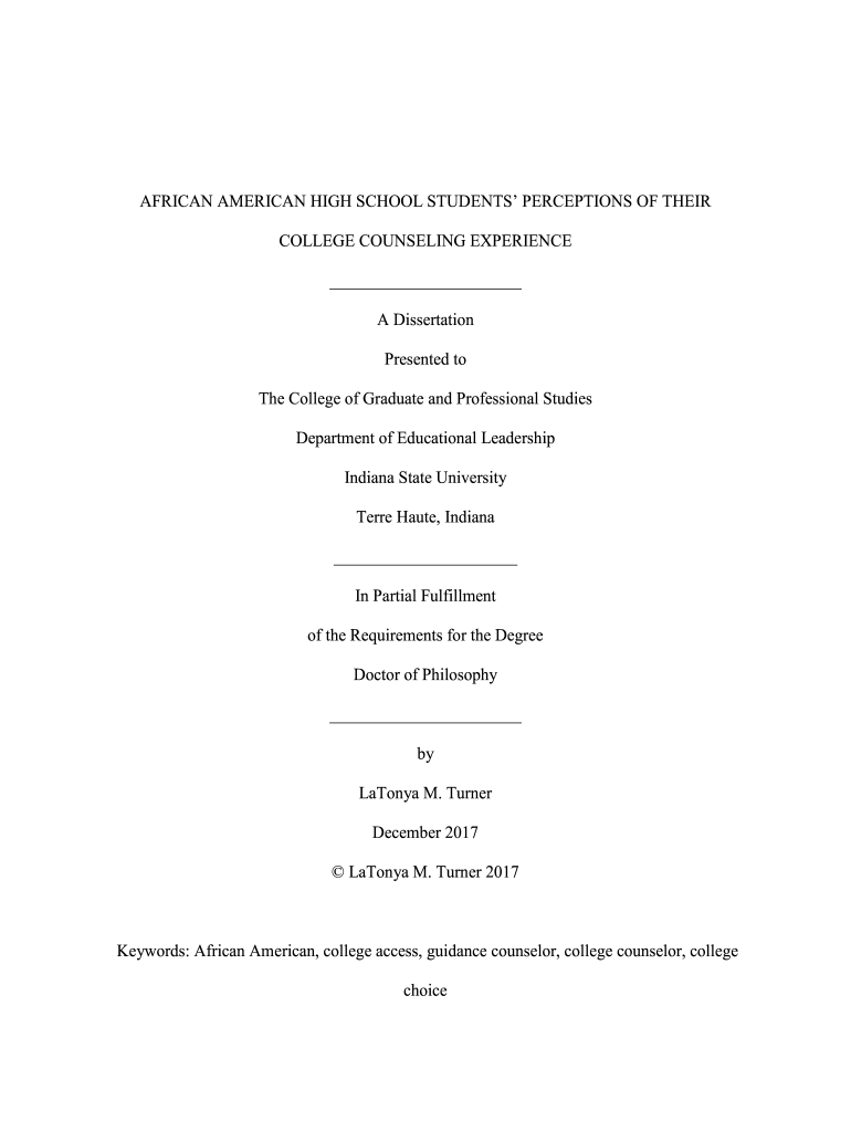 Fillable Online African American High School Students' Perceptions of Their ... Fax Email Print ...