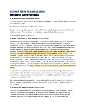 Fillable Online UC DAVIS AMINO ACID LABORATORY Fax Email Print - pdfFiller