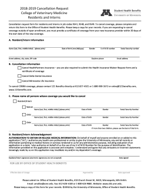 Fillable Online 2018-2019 RFI CVM Cancellation Request Form Fax Email ...
