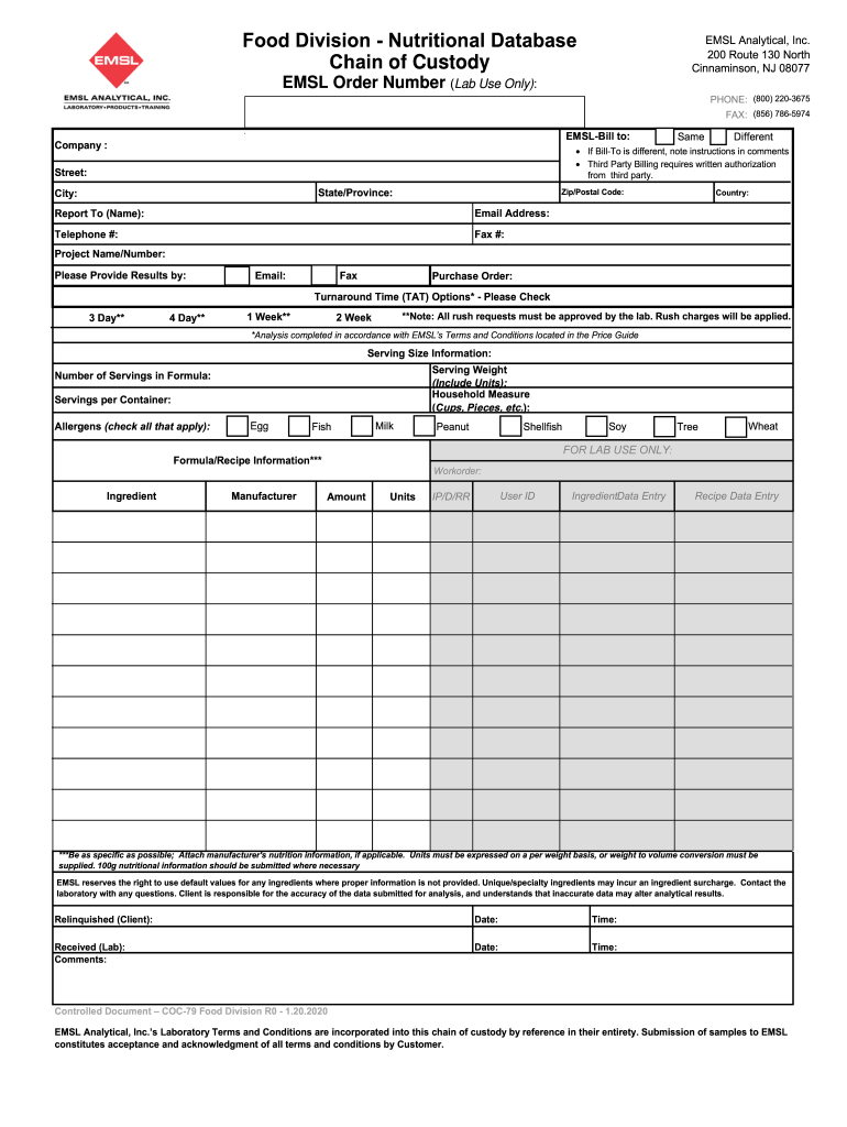 Fillable Online AND EMSL Analytical, Inc. - AustinTexas.gov Fax Email Print - pdfFiller