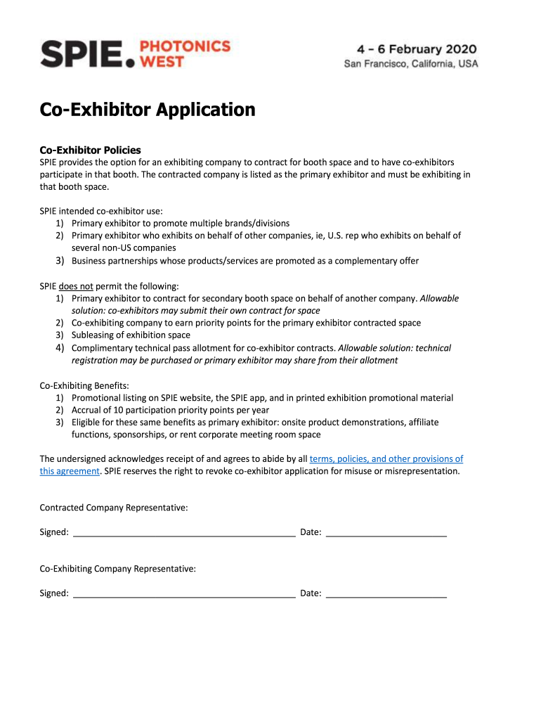 Fillable Online Exhibitor Contracts are not available at this time ...