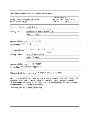 Fillable Online IEC Formal Complaint Form Rev 20180524.pdf Fax Email ...