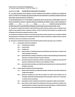 Fillable Online N.C. Regulations for Protection Against Radiation Fax Email Print - pdfFiller