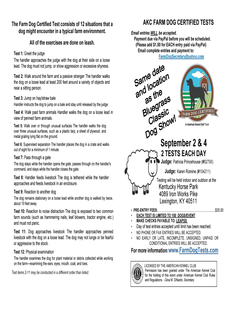 Fillable Online briard club of america akc farm dog certified tests Fax ...