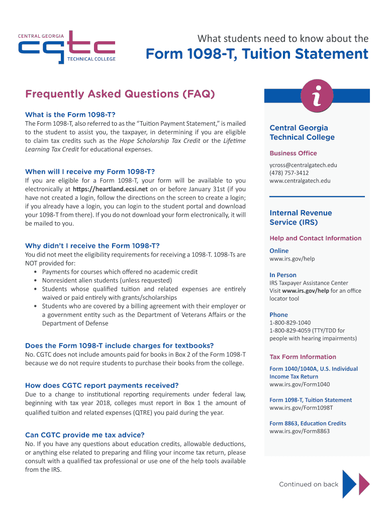 Fillable Online What students need to know about the Form 1098-T ...