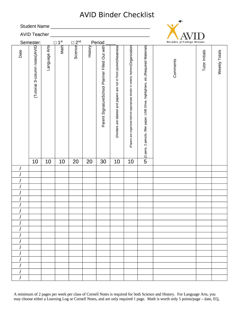 AVID Tutorial Sheet - Mrs. Eckenrod's Class Website Doc Template ...
