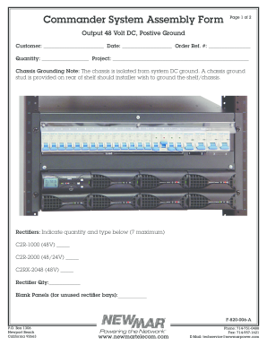 Fillable Online Commander Order form - Powering the NetworkDC Power Fax ...