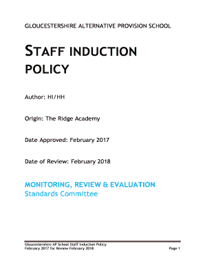 Fillable Online STAFF INDUCTION POLICY - ctaps.gloucs.sch.uk Fax Email ...