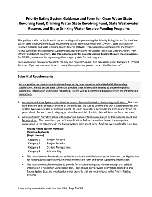Fillable Online Priority Rating System Guidance and Form for Clean ...