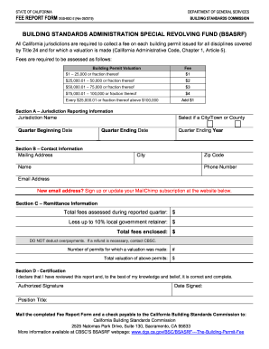 Fillable Online BSC-2 Fee Report Form - CA.gov Fax Email Print - pdfFiller