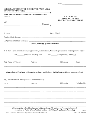 Fillable Online Form AA-1 Petition for ancillary letters of ...