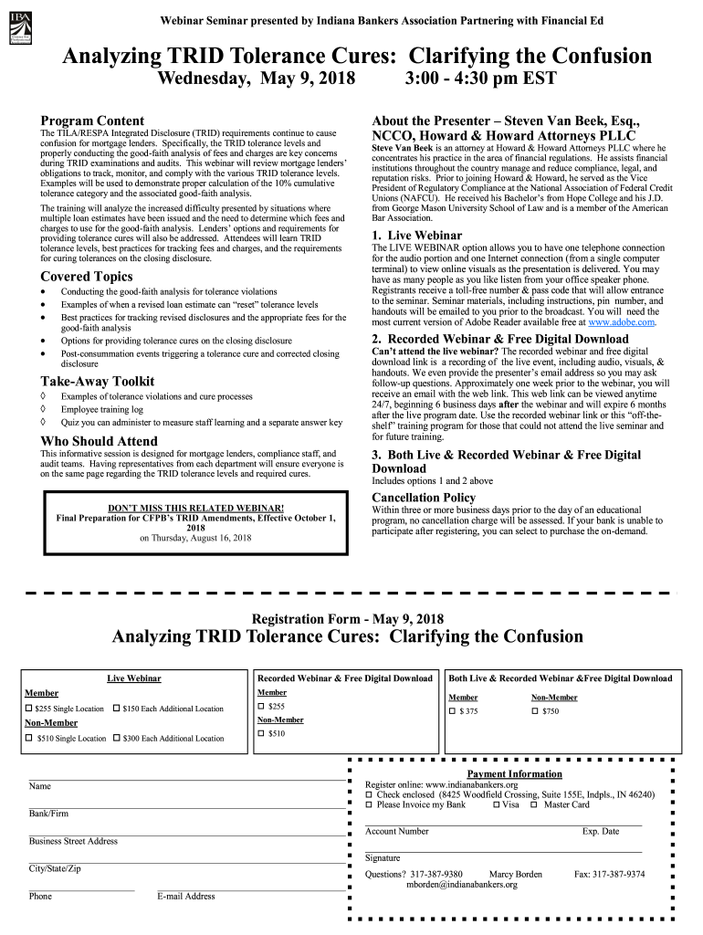 Fillable Online Analyzing TRID Tolerance Cures: Clarifying the ...