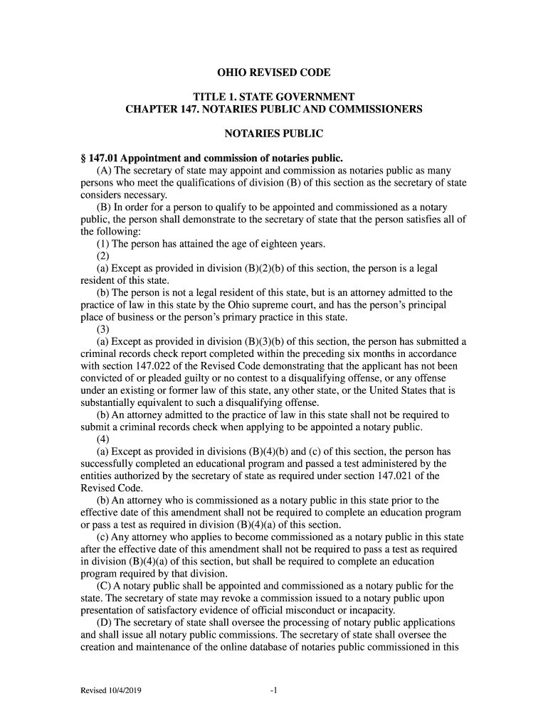 Fillable Online Lawriter - ORC - notary public for state. - Ohio ...