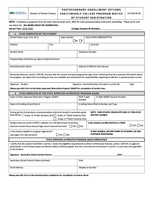 Fillable Online Fillable Online EARLY/MIDDLE COLLEGE PROGRAM NOTICE Fax ...