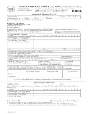 Fillable Online Account Closure Form - Janata Bank Fax Email Print ...