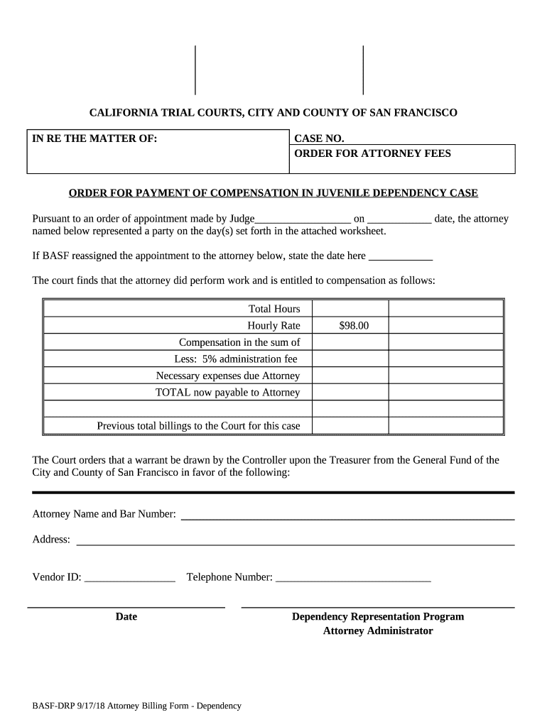 Order For Payment Of Compensation In Juvenile Dependency Case Doc ...