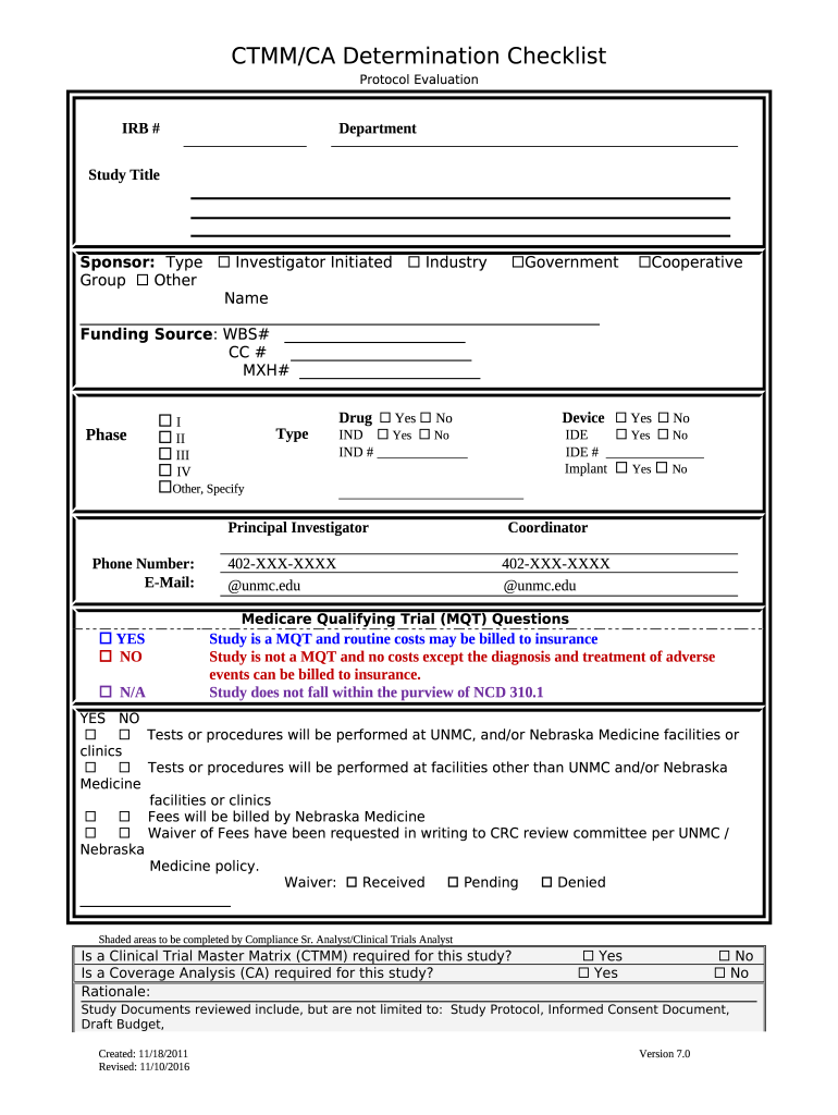 Investigator Initiated Trials Contract and Budgeting Checklist Doc ...