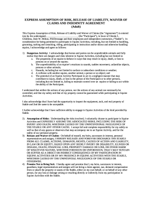 This Express Assumption of Risk, Release of Liability and Waiver of ...