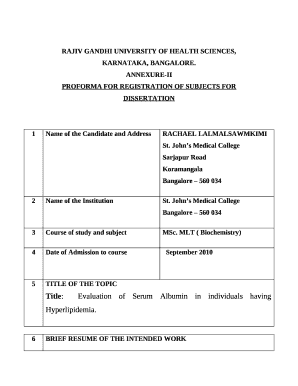 RAJIV GANDHI UNIVERSITY FOR HEALTH SCIENCES, KARNATAKA, BANGALORE- 41 ...