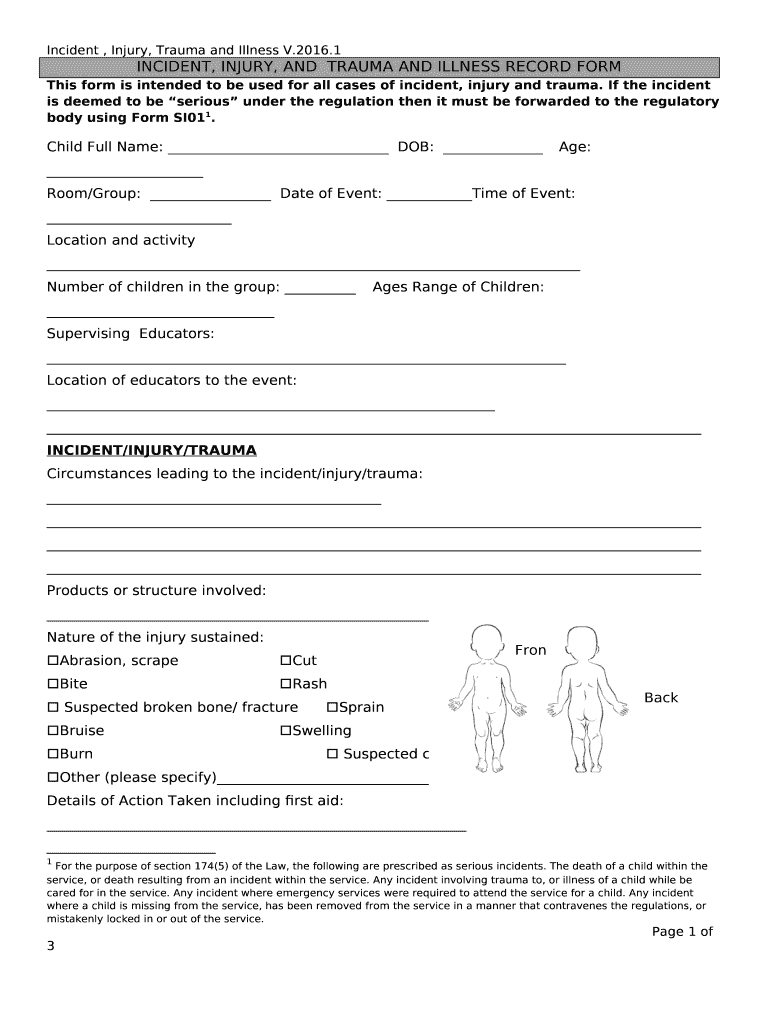 first aid, incident, injury, trauma and illness policy - TeamKids Doc ...