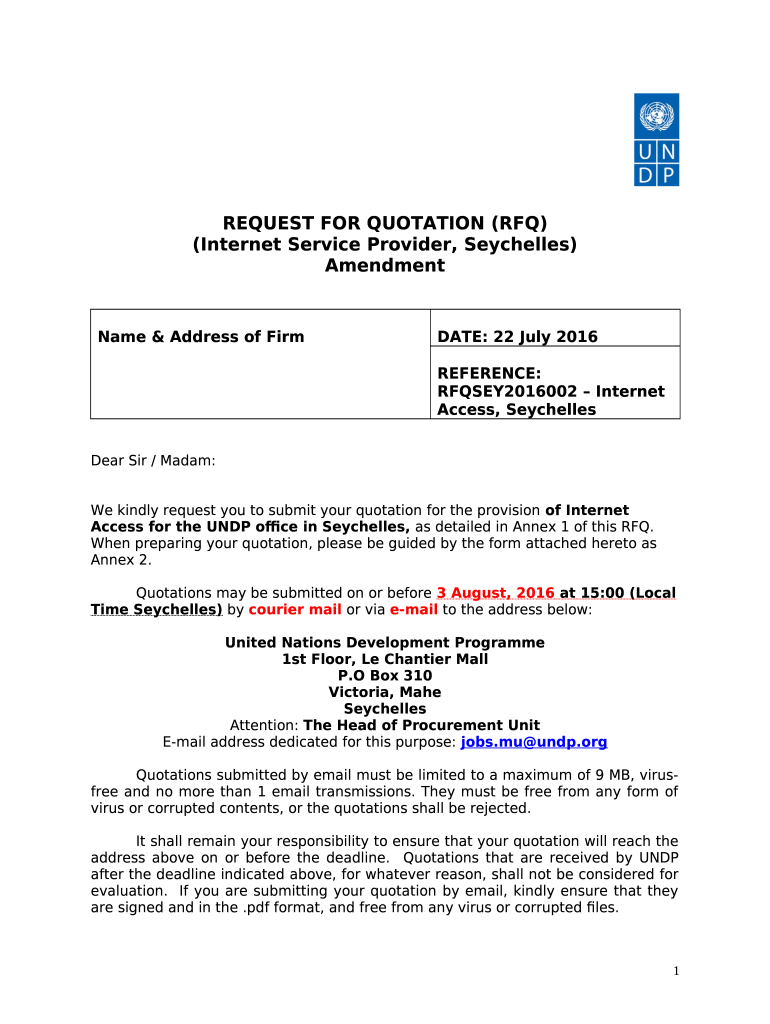 Request for Quotation for Filming, Short Video Production ... Doc ...