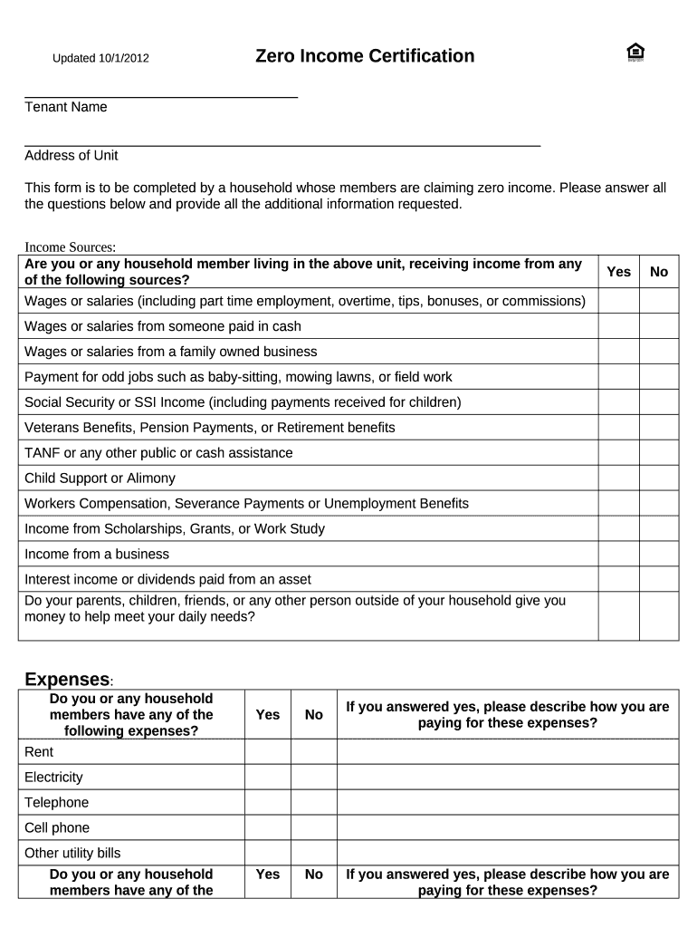 Zero Income Questionnaire Doc Template PdfFiller Zero Income Questionnaire Doc Template PdfFiller