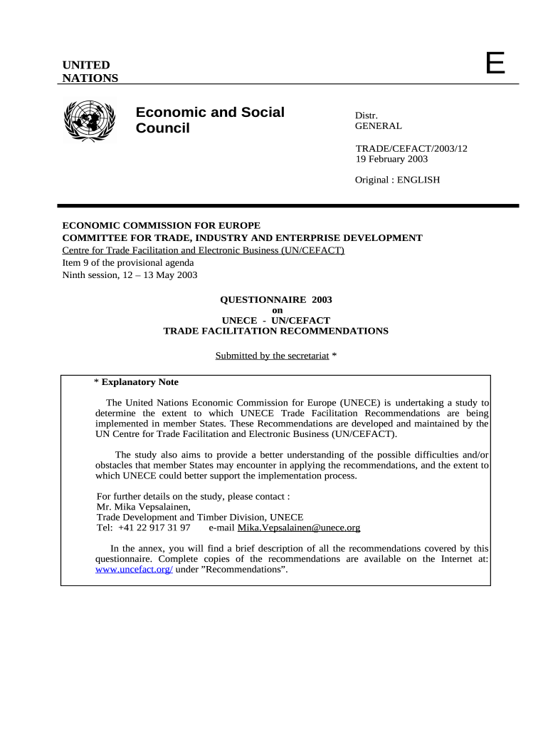 UNECE-UN/CEFACT Doc Template | pdfFiller