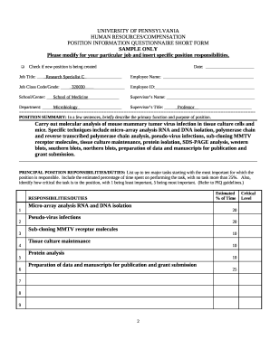 Job Class Code/Grade Doc Template | pdfFiller