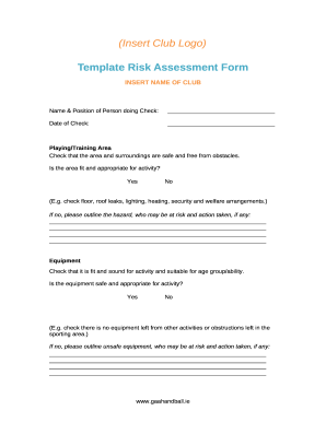 Sample Risk Assessment : OSH Answers - CCOHS.ca Doc Template | pdfFiller