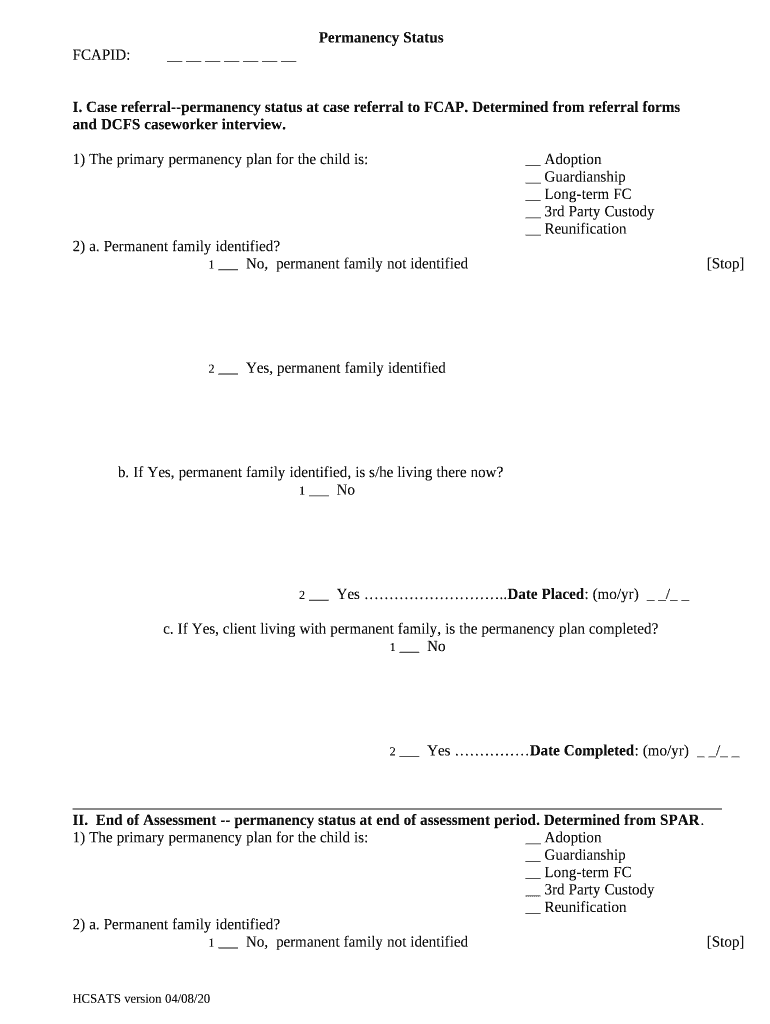 Permanency Status Data Doc Template | pdfFiller