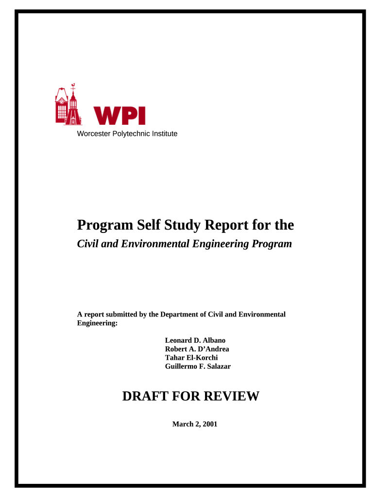 Program Self Study Report for the Doc Template | pdfFiller